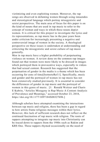Running head MUSIC AND GENDER WOMEN PORTRAYAL IN RAP 1.docx