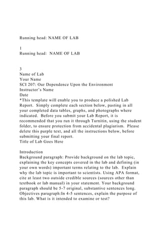 Running head NAME OF LAB1Running head NAME OF LAB.docx