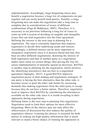 Running head NEGOTIATION PLANNING1 NEGOTIATION PLANNING5.docx