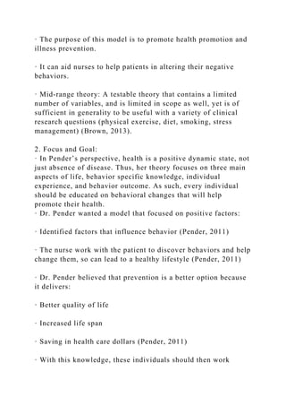 Running head Nola Pender Health Promotion Model 1Nola Pend.docx