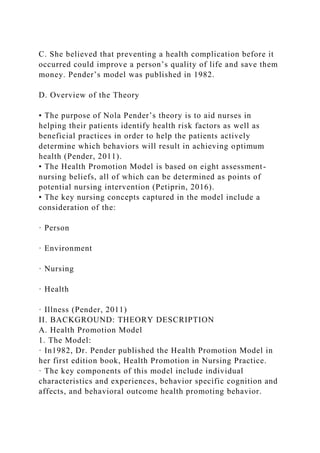Running head Nola Pender Health Promotion Model 1Nola Pend.docx
