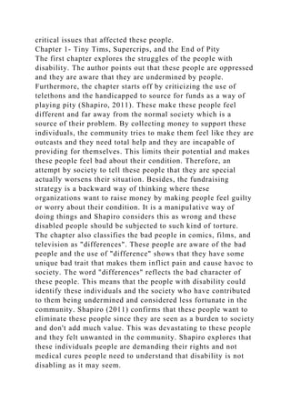 Running Head NO PITY CHAPTER ONE REVIEW1NO PITY CHAPTER ON.docx