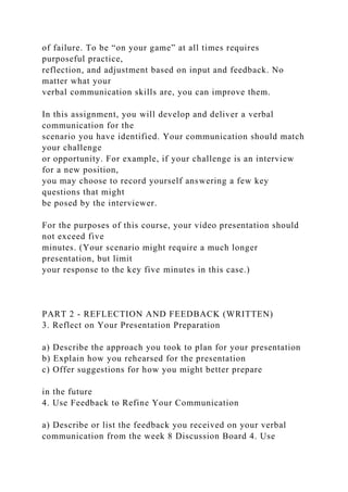 Running head PART 2-REFLECTION AND FEEDBACK .docx