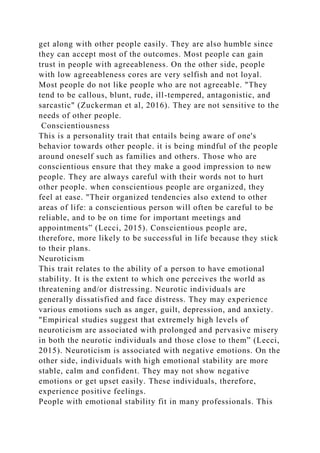 Running head PERSONALITY DEVELOPMENTPERSONALITY DEVELOPMENT.docx