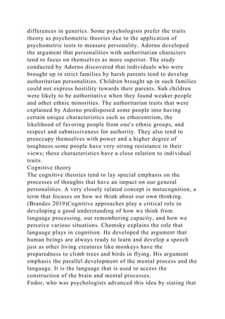 Running head PERSONALITY DEVELOPMENTPERSONALITY DEVELOPMENT.docx