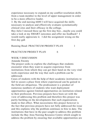 Running Head PRACTICUM PROFESSIONAL EXPERIENCE .docx