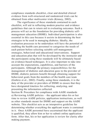 Running head PROCEDURE FOR DSME COMPLIANCE PLANS .docx