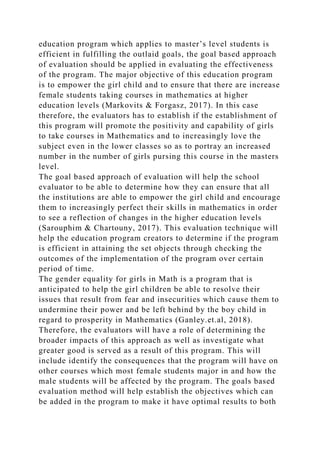 Running Head PROGRAM EVALUATION PLAN1PROGRAM EVALUATION.docx