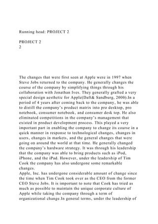 Running head PROJECT 2PROJECT 2 .docx