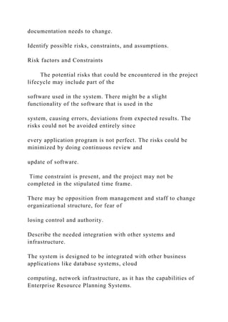 Running Head PROJECT PLAN-BUSINESS REQUIREMENT DOCUMENT .docx
