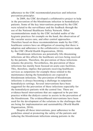 Running head QI ESSAY BLOODSTREAM INFECTION ELIMINATION OR REDUCT.docx