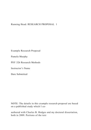 Running Head RESEARCH PROPOSAL 1 Example R.docx