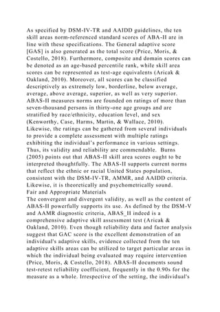 Running Head REVIEW OF ABAS-II STANDARDIZED TESTREVIEW OF ABAS-.docx