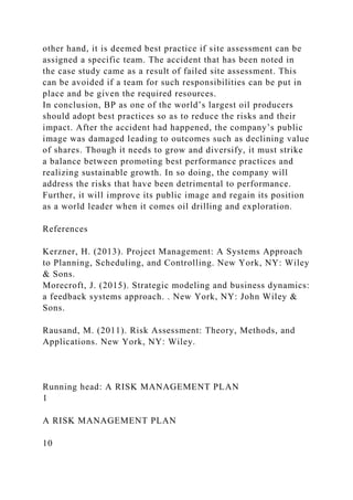 Running head RISK WORKSHOP AND RISK REGISTER1RISK WORKSHO.docx