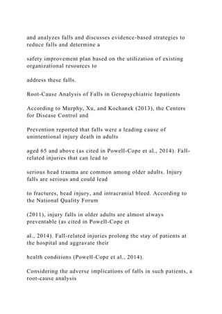 Running head ROOT-CAUSE ANALYSIS AND IMPROVEMENT PLAN .docx