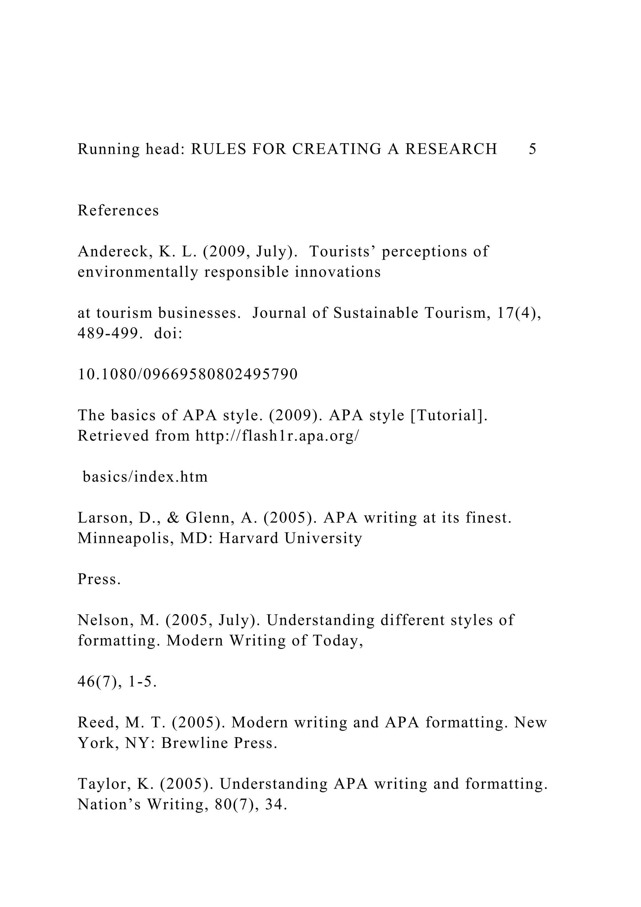 Running head RULES FOR CREATING A RESEARCH 1 .docx