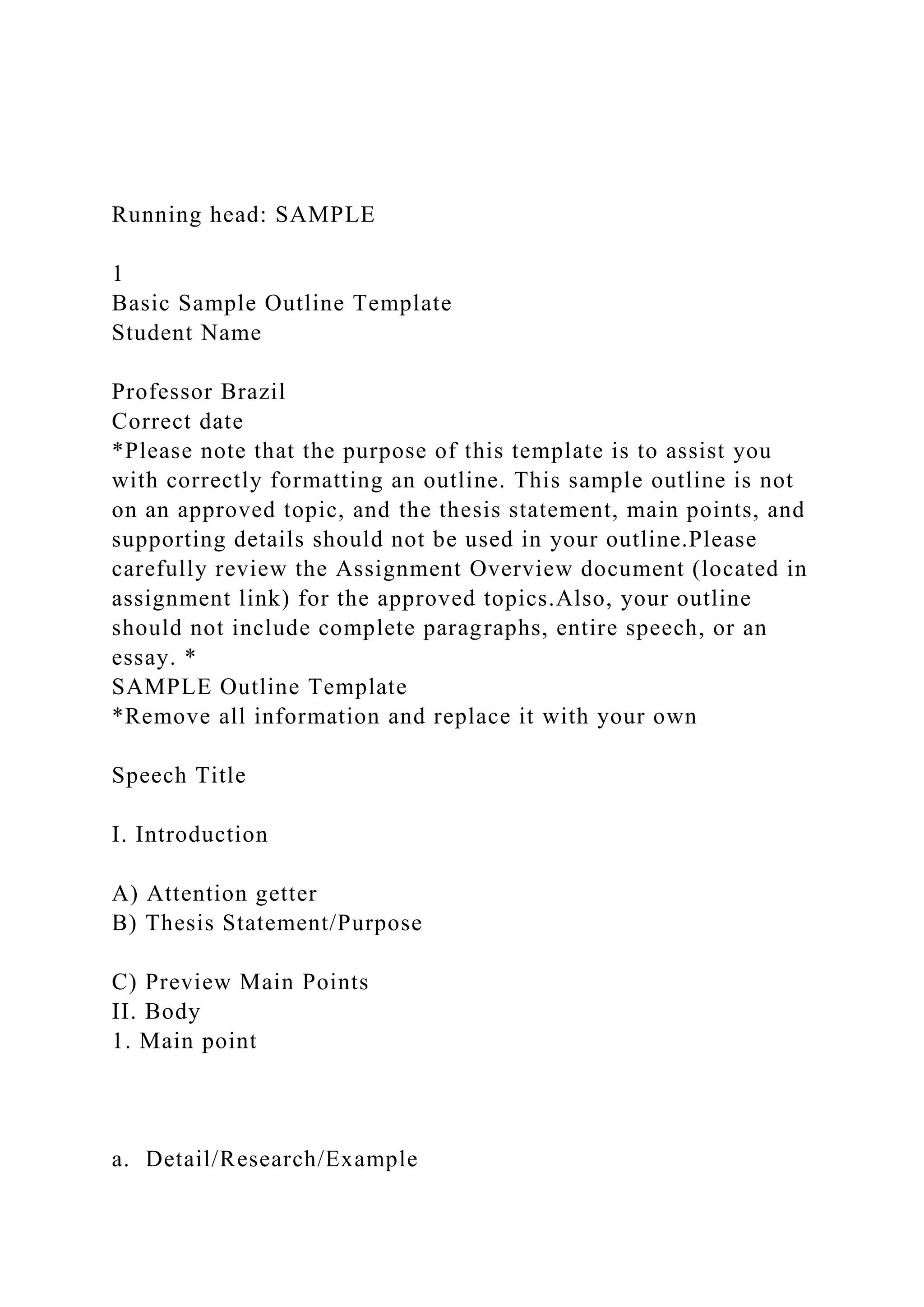 Running head SAMPLE1Basic Sample Outline TemplateStuden.docx