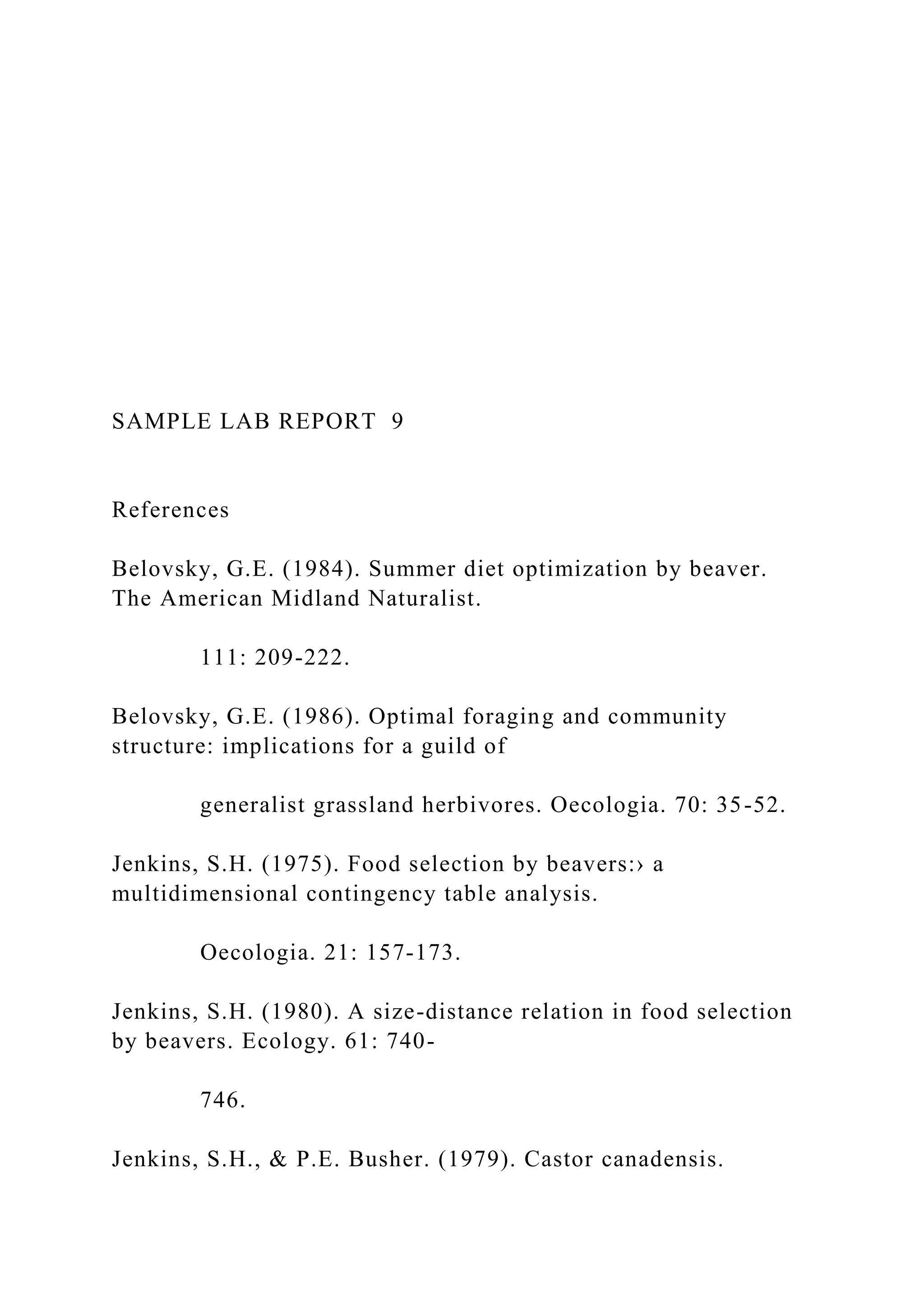 Running Head SAMPLE LAB REPORT 1 Sample L.docx
