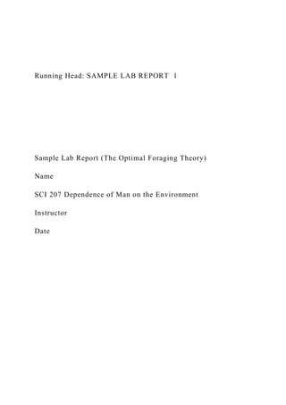 Running Head SAMPLE LAB REPORT 1 Sample L.docx
