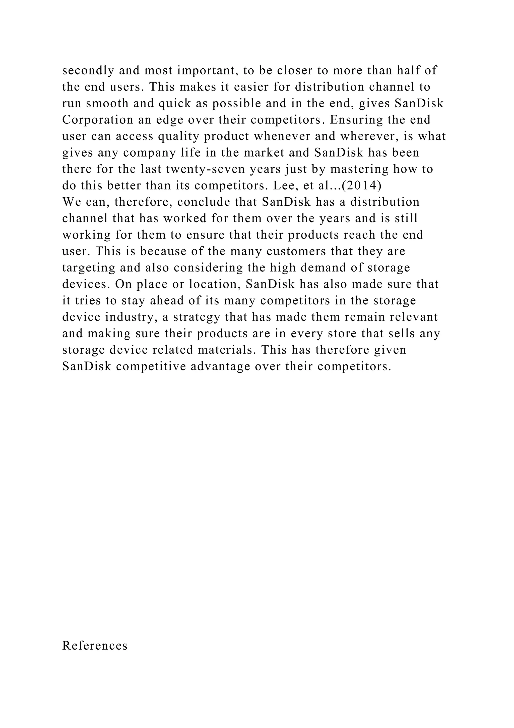 Running head sandisk place and competitive advantage1sandisk.docx