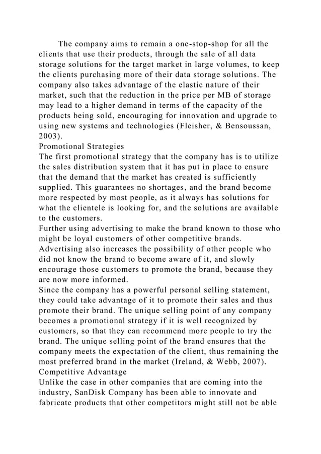 Running head sandisk place and competitive advantage1sandisk.docx