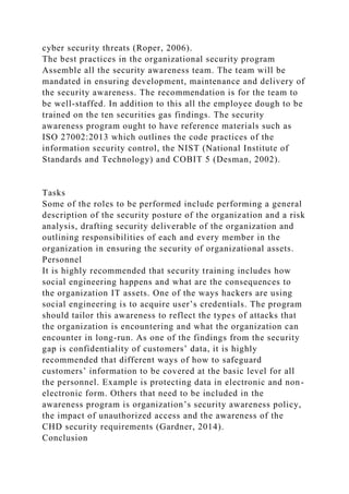 Running Head SECURITY AWARENESSSecurity Awareness .docx
