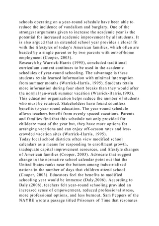 Running head SHOULD PUBLIC SCHOOLS OPERATE YEAR-ROUND1SHOULD .docx