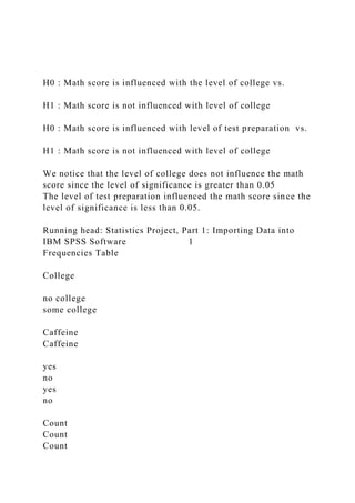 Running head Statistics Project, Part 2 Descriptive Statistics.docx
