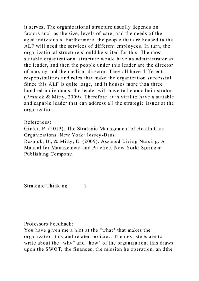 Running head STRATEGIC MANAGEMENT HEALTH CARE .docx