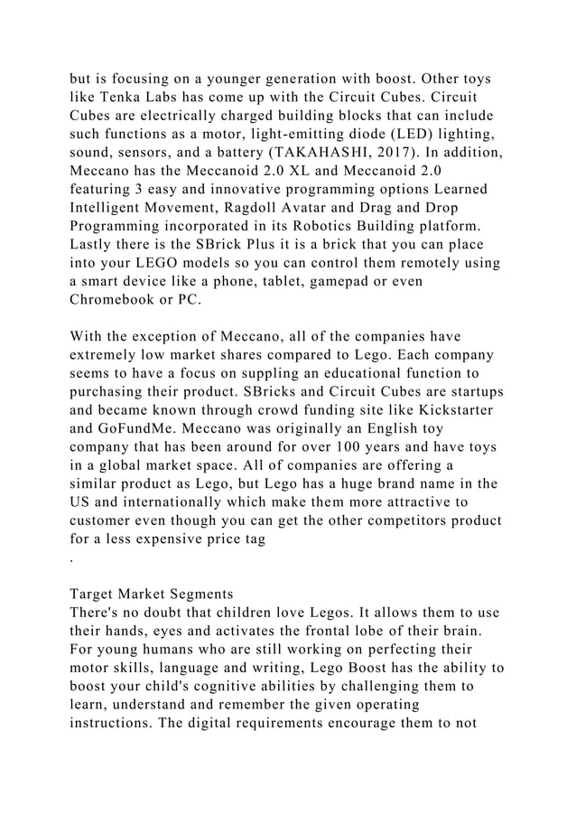 Running head Strategy and Positioning Analysis Lego Boost1.docx