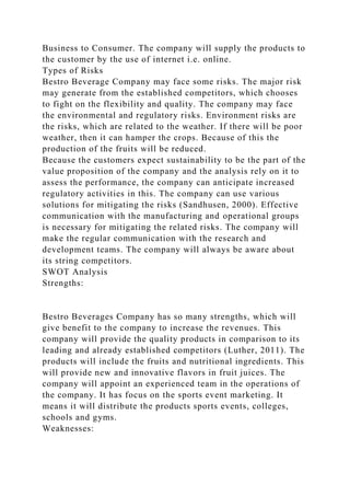 Running head SWOT ANALYSIS .docx | Business Administration | Business