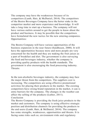 Running head SWOT ANALYSIS .docx | Business Administration | Business