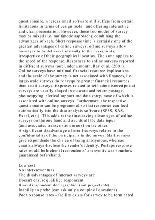Running head THE ADVANTAGES AND DISADVANTAGES OF SURVEYS.docx