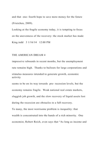 Running head THE AMERICAN DREAM 1The American Dream Dead.docx