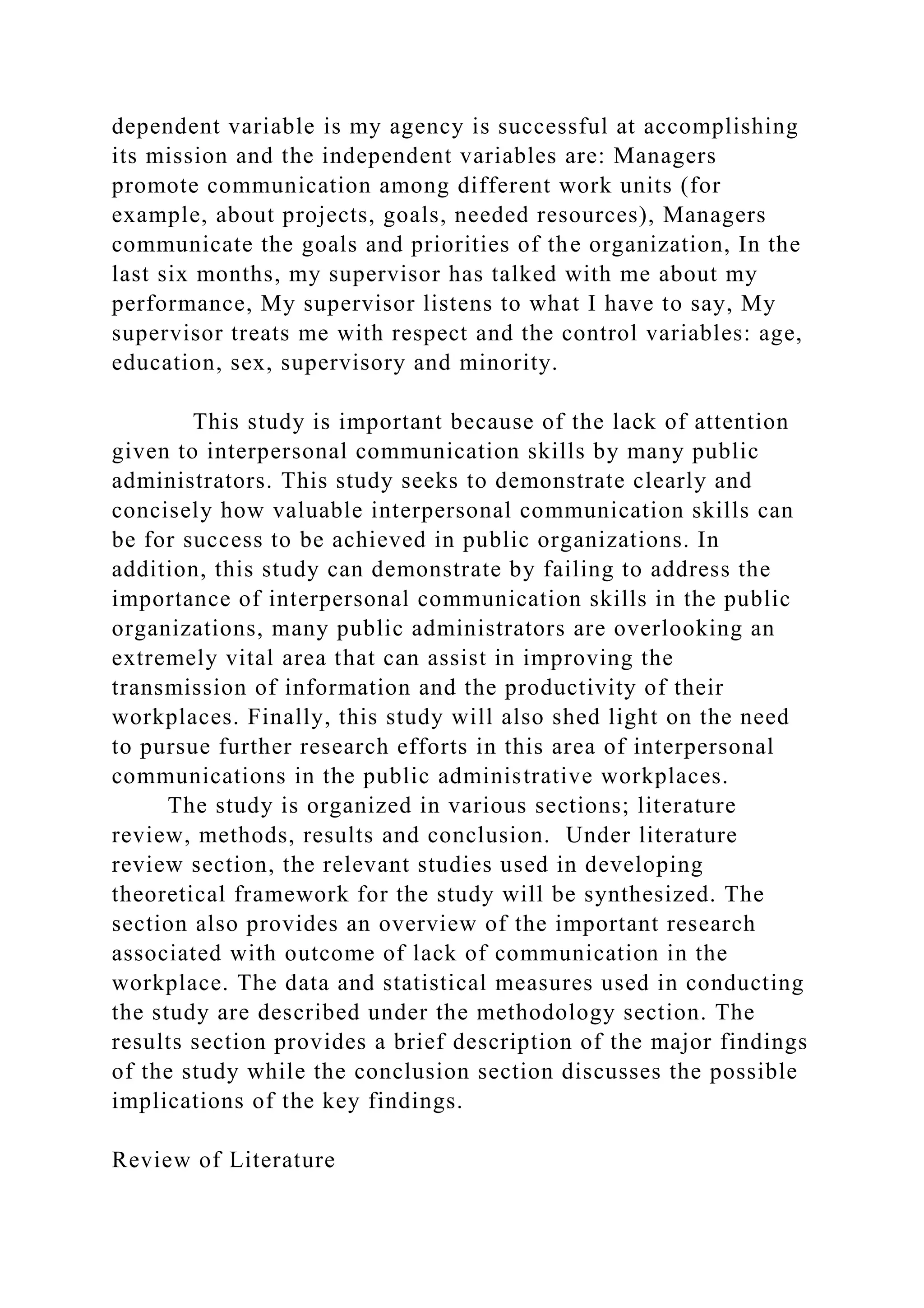 Running head The Importance of Communication in the Workplace.docx