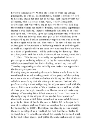 Running head THE SCARLET LETTER .docx