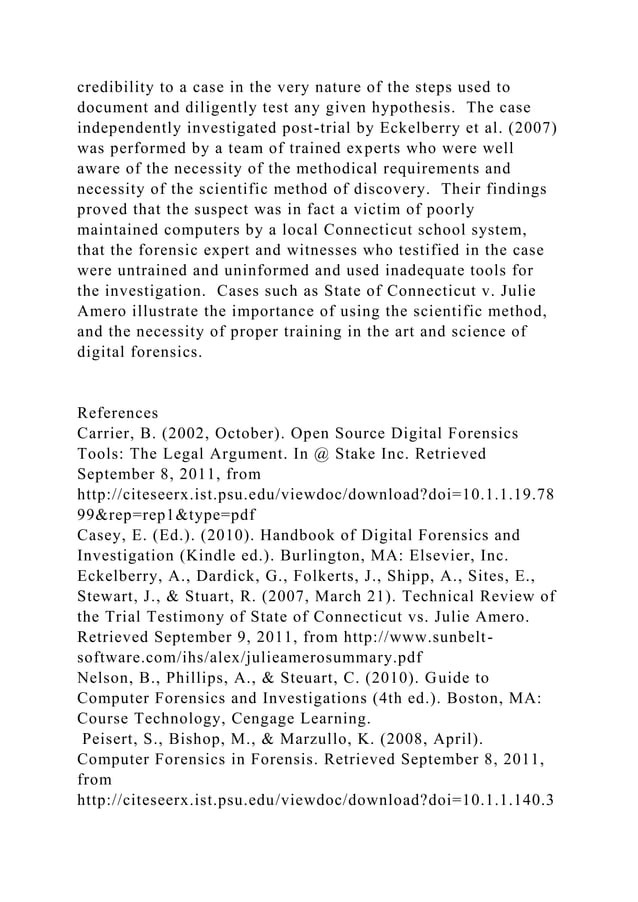 Running Head THE SCIENTIFIC METHOD APPLIED TO DIGITAL FORENSICS .docx
