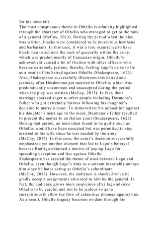 Running head TRAGEDY IN SHAKESPEARE’S OTHELLO .docx