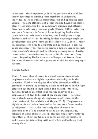 Running Head UNDER ARMOUR INC. 1UNDER ARMOUR INC.8A.docx