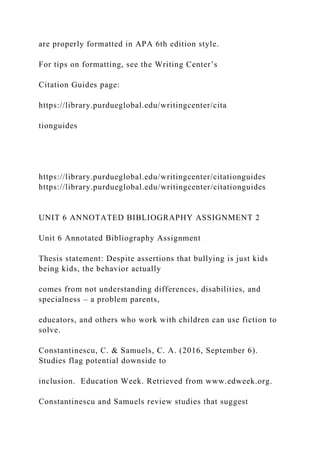 Running head UNIT 6 ANNOTATED BIBLIOGRAPHY ASSIGNMENT 1 U.docx