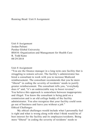 Running Head Unit 8 AssignmentUnit 8 Assignmen.docx