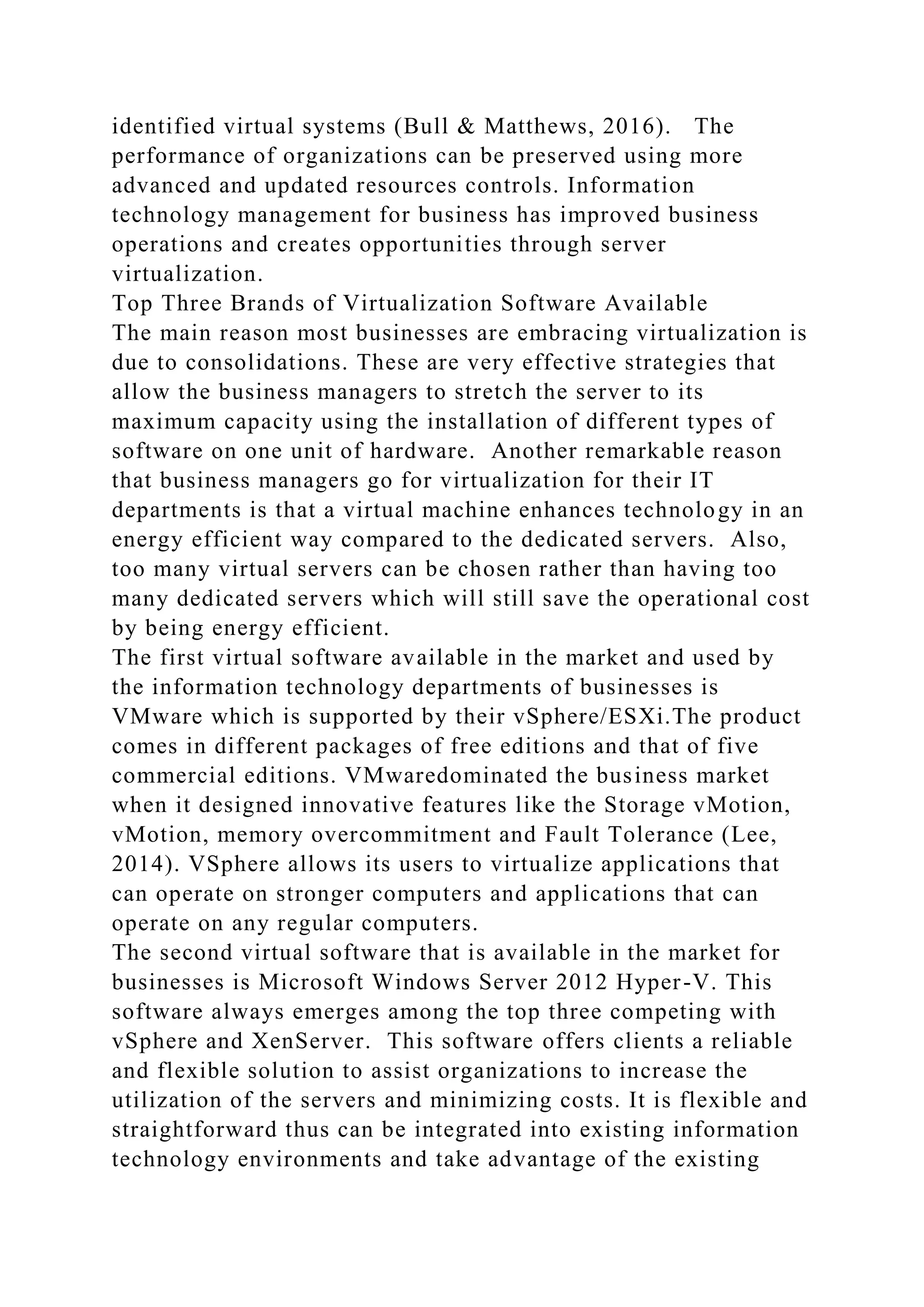 Running Head VIRTUALIZATION 1VIRTUALIZATION 1Virt.docx