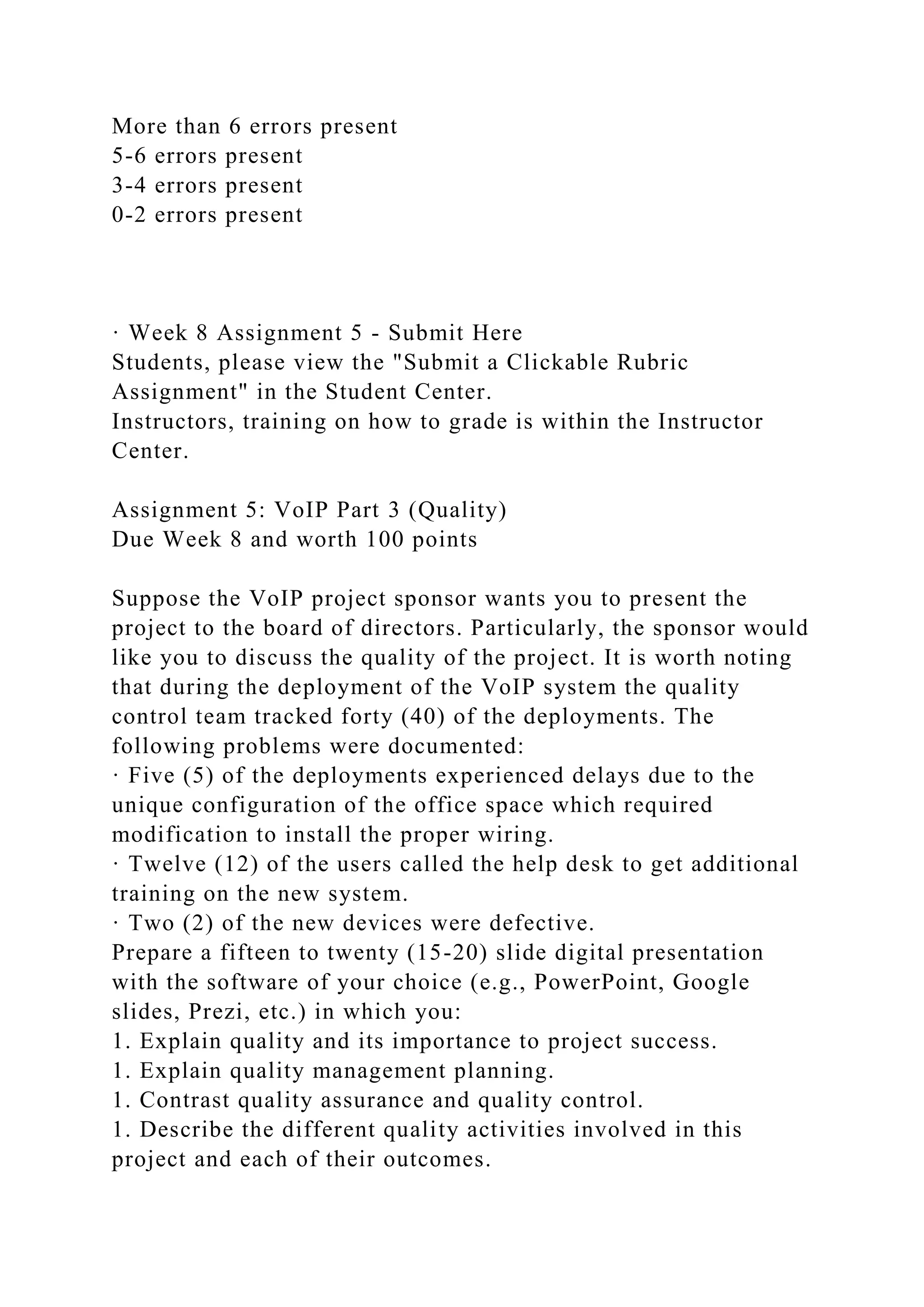 Running head VOIP WORK BREAKDOWN STRUCTURE 1VOIP WORK BRE.docx