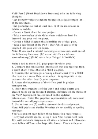 Running head VOIP WORK BREAKDOWN STRUCTURE 1VOIP WORK BRE.docx