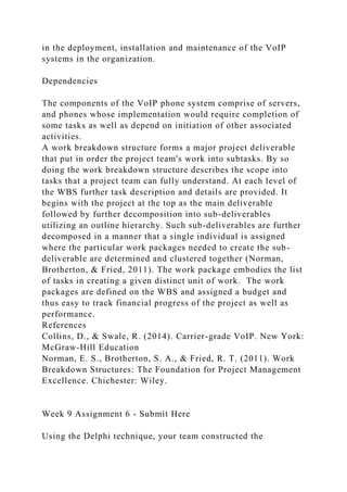 Running head VOIP WORK BREAKDOWN STRUCTURE 1VOIP WORK BRE.docx