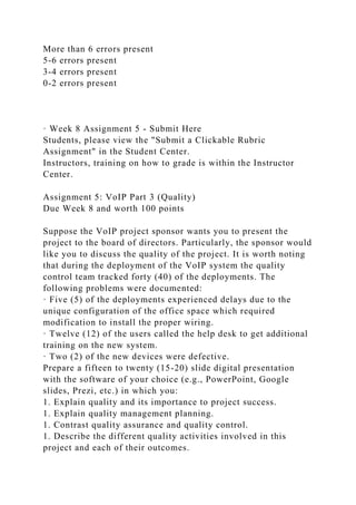Running head VOIP WORK BREAKDOWN STRUCTURE 1VOIP WORK BRE.docx