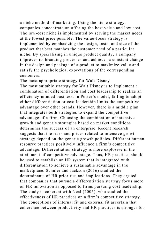 Running head WALT DISNEY STRATEGIES 1WALT DISNEY STRATEGIES.docx