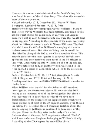Running head WAYNE WILLIAMS MURDER CASE ANNOTATED BIBLIOGRAPHY .docx