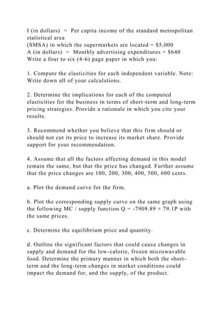 Running Head Week 3 – Assignment 1 Demand Estimation .docx