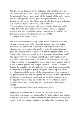 RUNNING HEAD WHS offences and penalties .docx